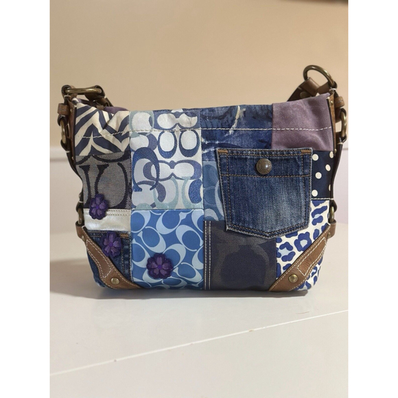 Coach | Bags | Auth Coach Denim Patchwork Shoulder Bag Rare And Hard To ...